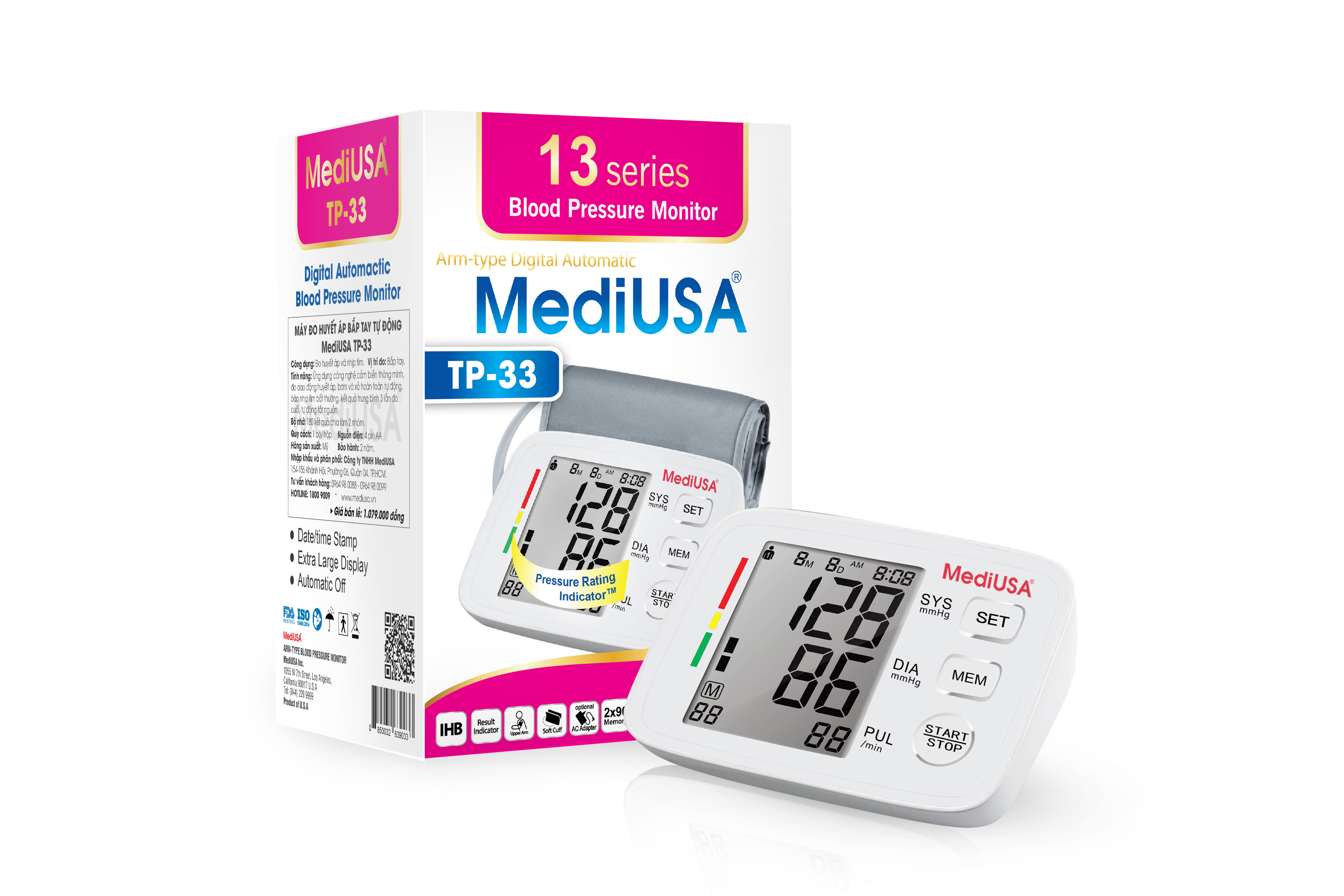 Bộ máy đo huyết áp điện tử tự động dành cho bắp tay TP33