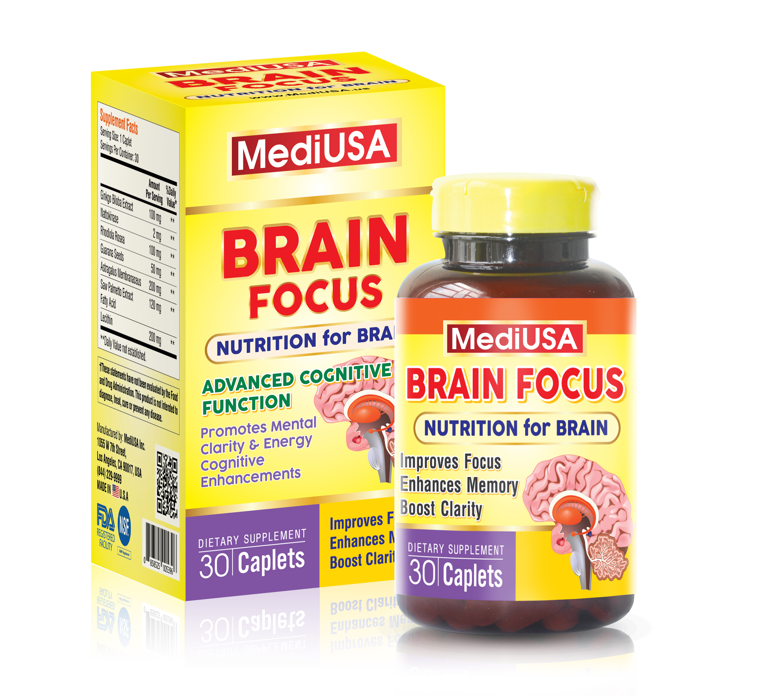 MediUSA BRAIN FOCUS - 30 viên(Hàng tặng)