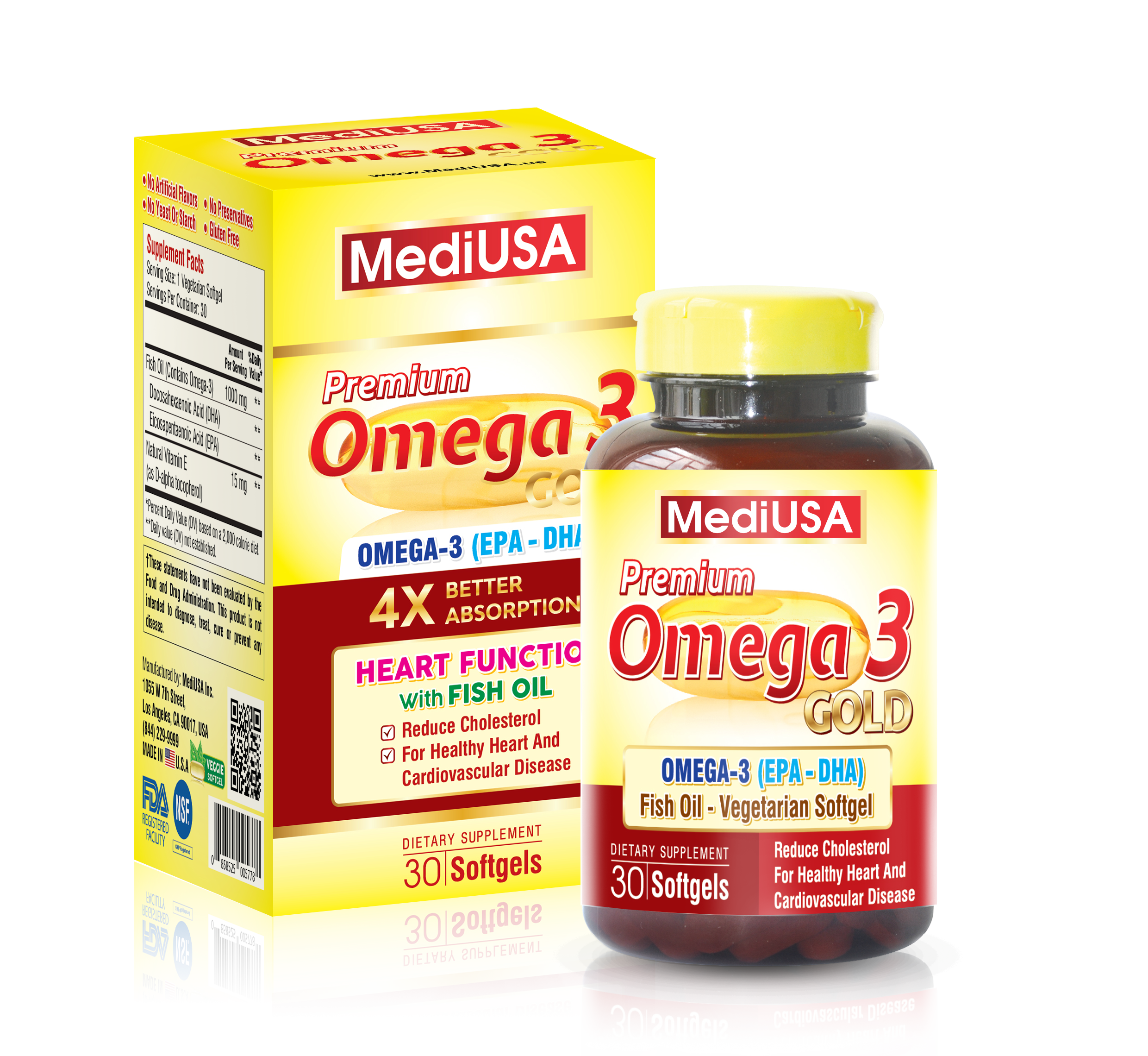 MediUSA PREMIUM OMEGA 3 GOLD - 30 viên(Hàng tặng)