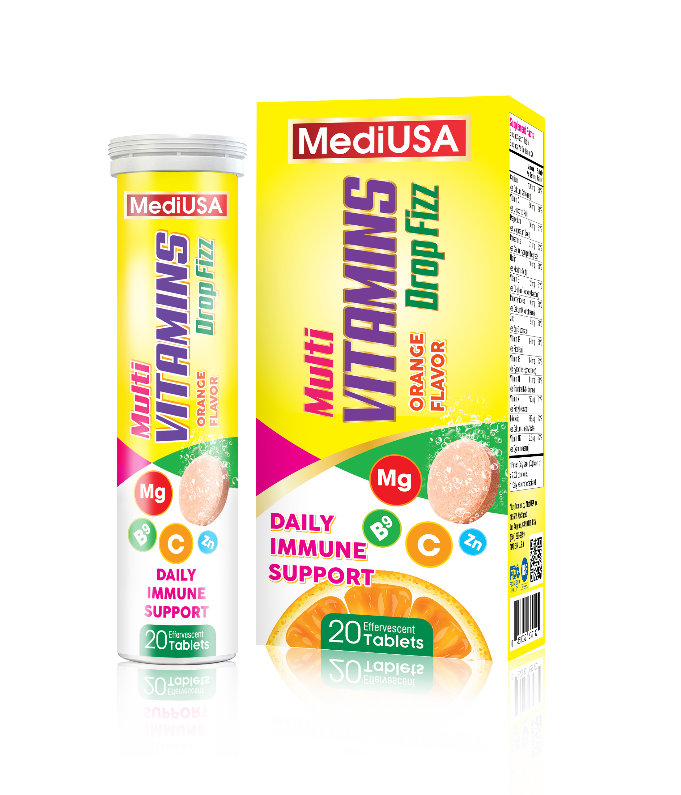 MediUSA MULTI VITAMINS DROP FIZZ - tuýp 20 viên( Hàng tặng)