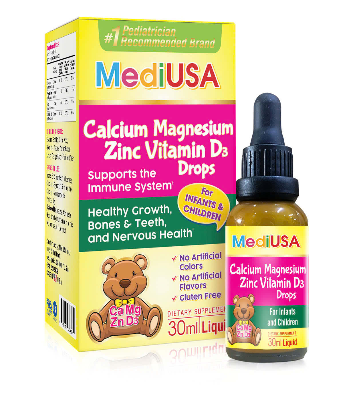 MediUSA Calcium Magnesium ZinC Vitamin D3 Drops, 30ml/lọ